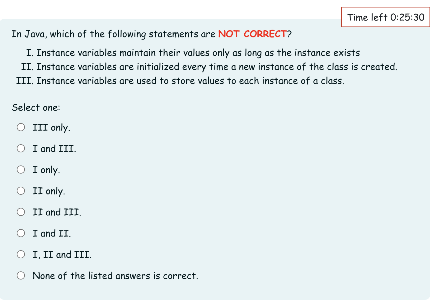 Solved In Java, which of the following statements are NOT | Chegg.com
