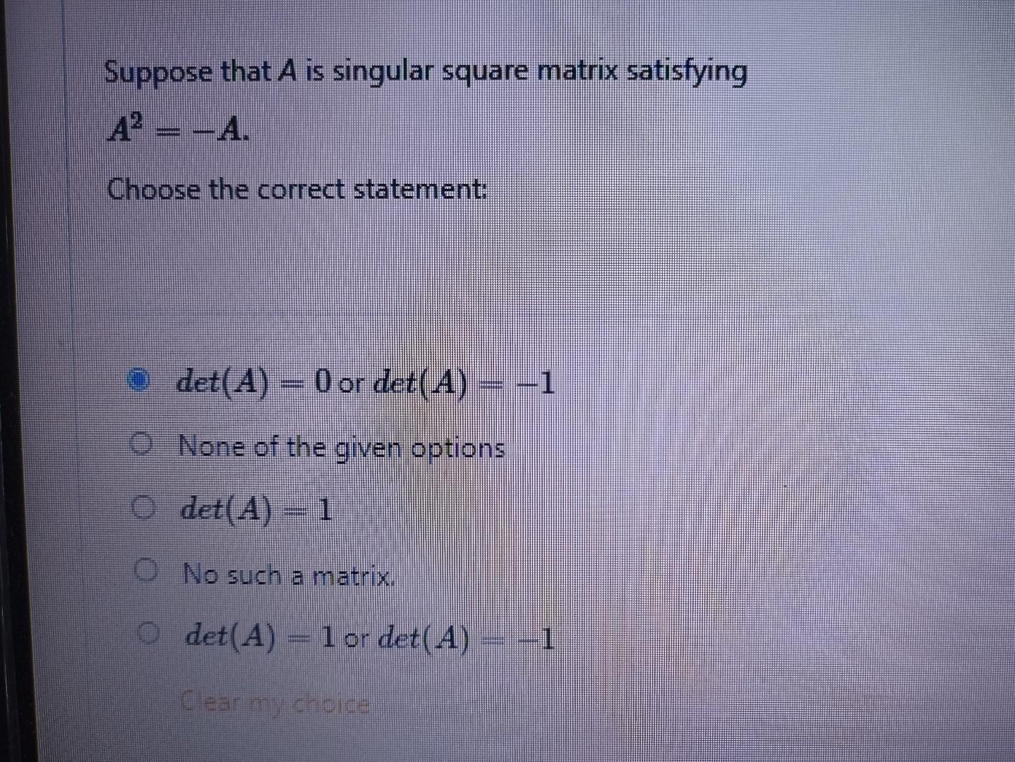 Solved Suppose that A is singular square matrix satisfying | Chegg.com