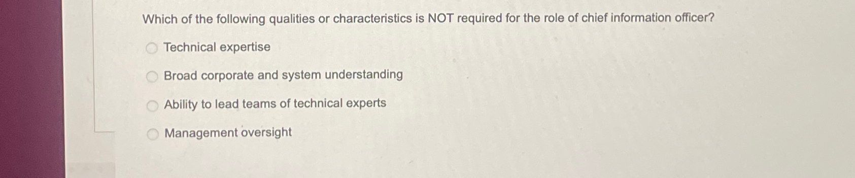 Solved Which of the following qualities or characteristics | Chegg.com