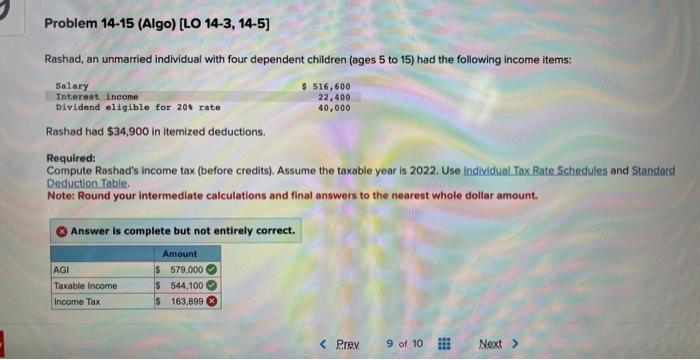 Solved Problem 14-15 (Algo) [LO 14-3, 14-5] Rashad, an | Chegg.com