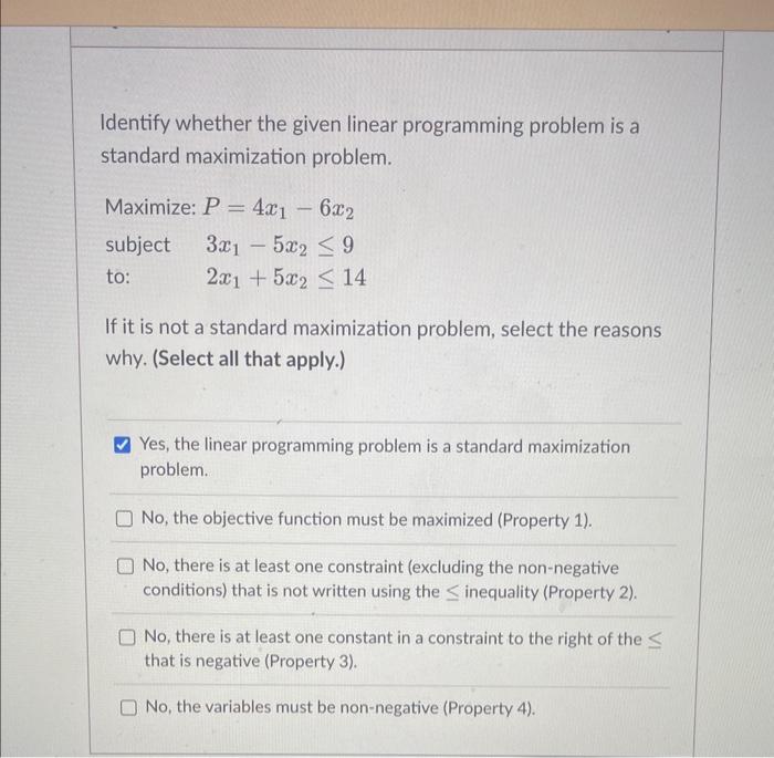  Solved Identify If The Given Linear Programming Problem I