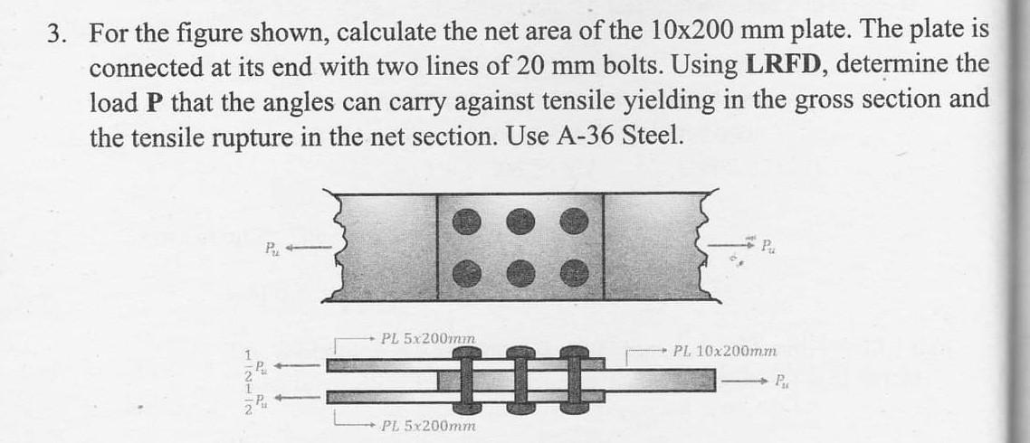 Solved 3. For the figure shown, calculate the net area of | Chegg.com