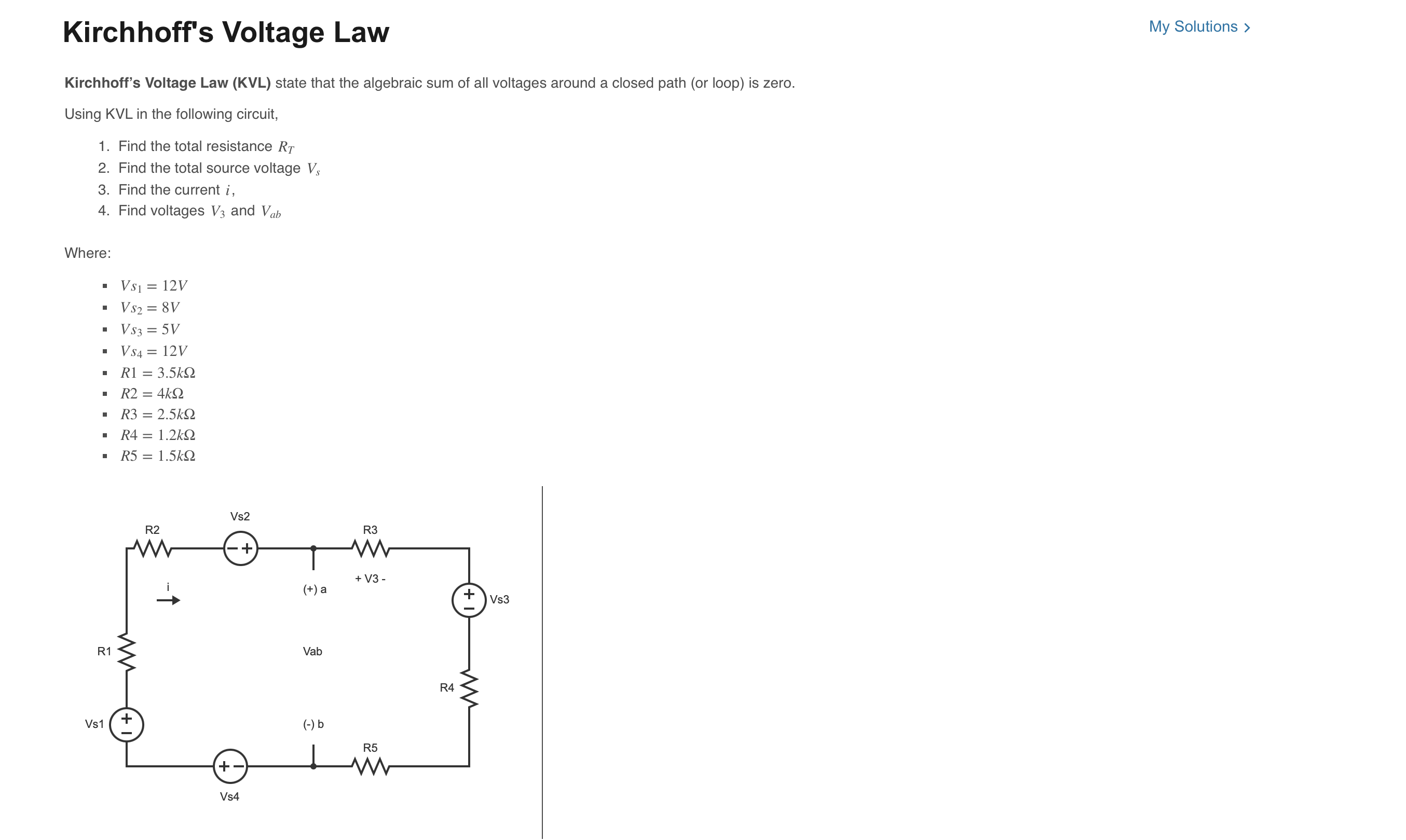 Solved MATLAB CODE PLEASEKirchhoff's Voltage LawKirchhoff's | Chegg.com