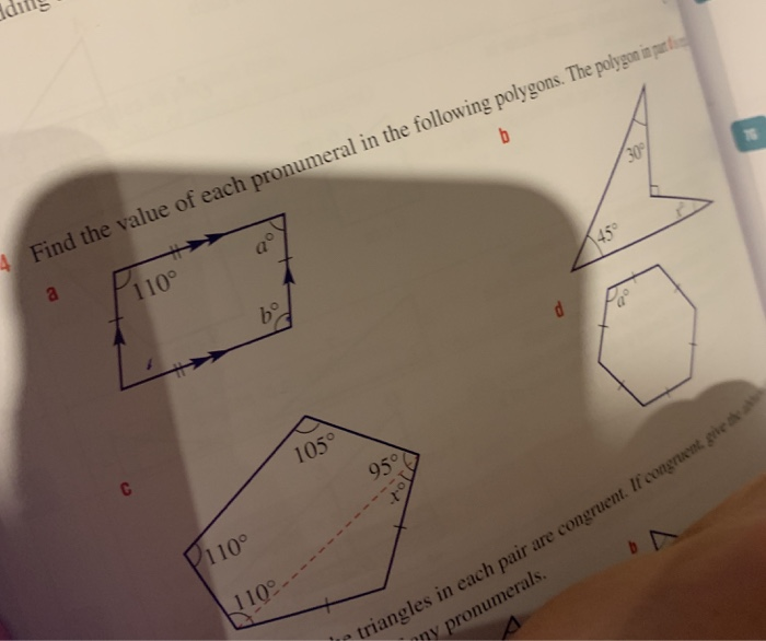Solved dills Voo 459 4 Find the value of each pronumeral in | Chegg.com