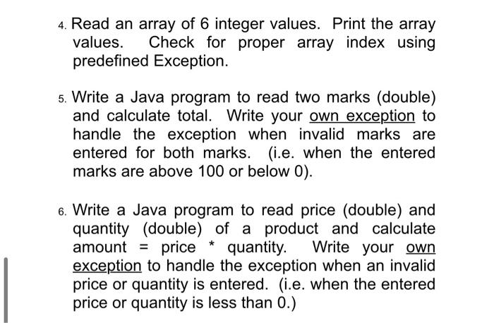 Solved 4. Read an array of 6 integer values. Print the array | Chegg.com