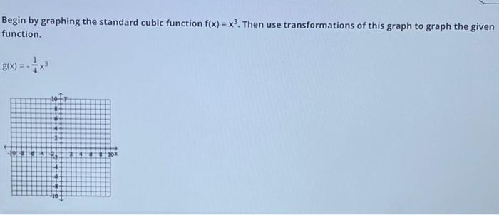 Solved Begin by graphing the standard cubic function f(x) = | Chegg.com