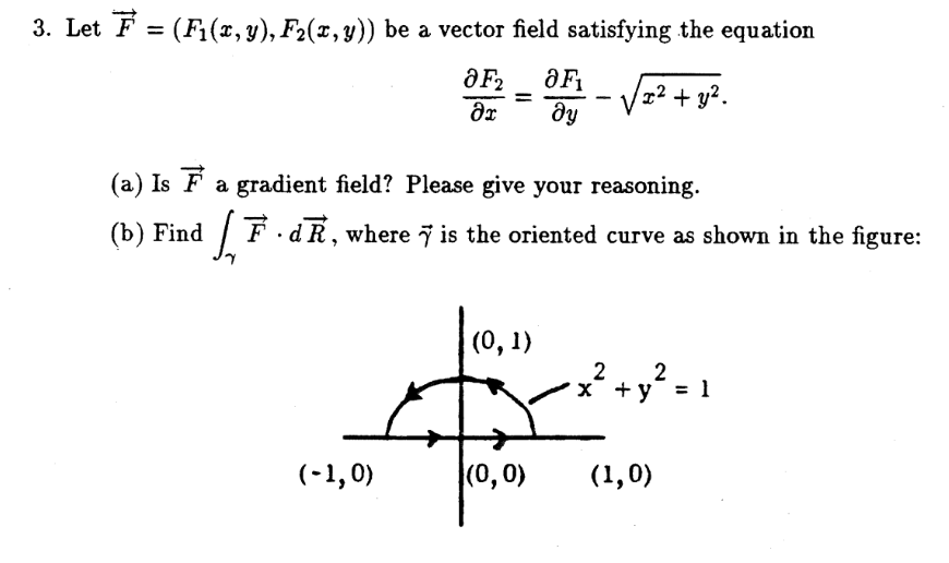 Solved Let vec(F)=(F1(x,y),F2(x,y)) ﻿be a vector field | Chegg.com