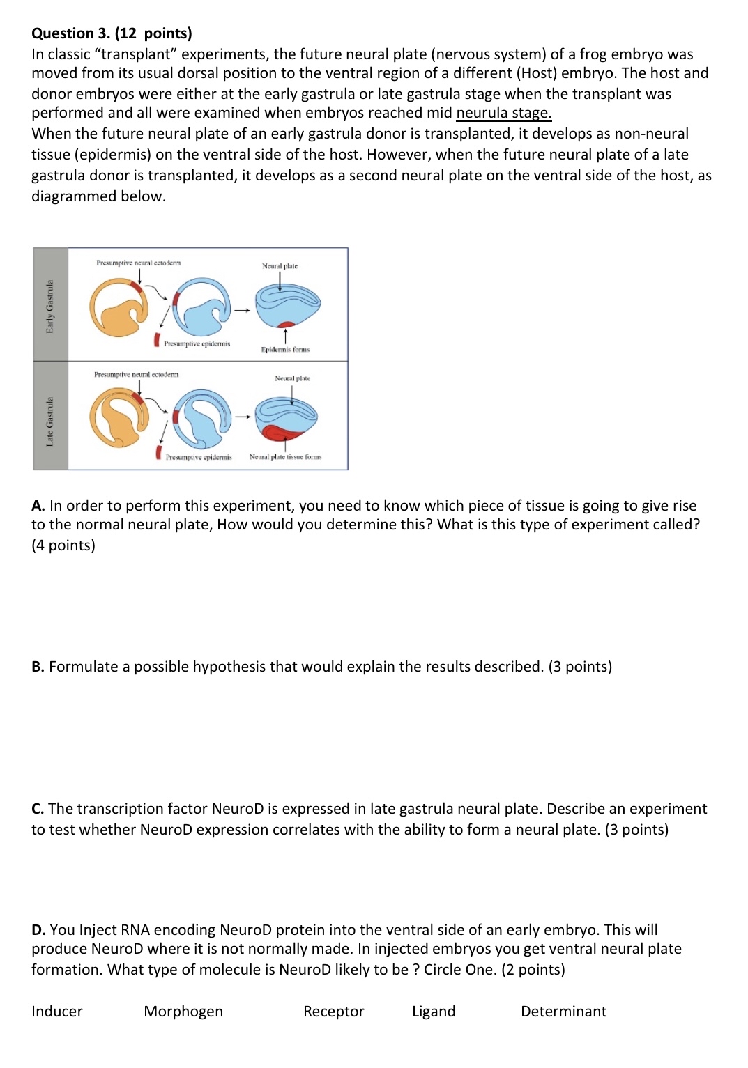 Solved Question 3. (12 ﻿points)In classic "transplant" | Chegg.com