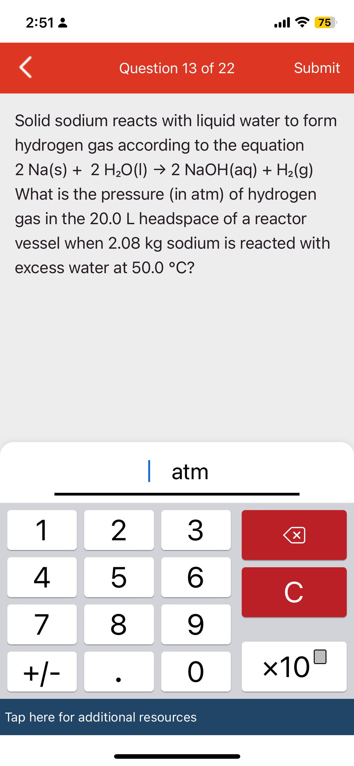 Solved Solid sodium reacts with liquid water to formhydrogen | Chegg.com