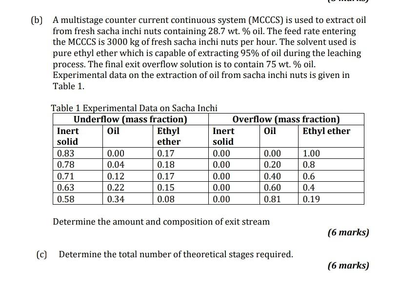(b) A multistage counter current continuous system | Chegg.com