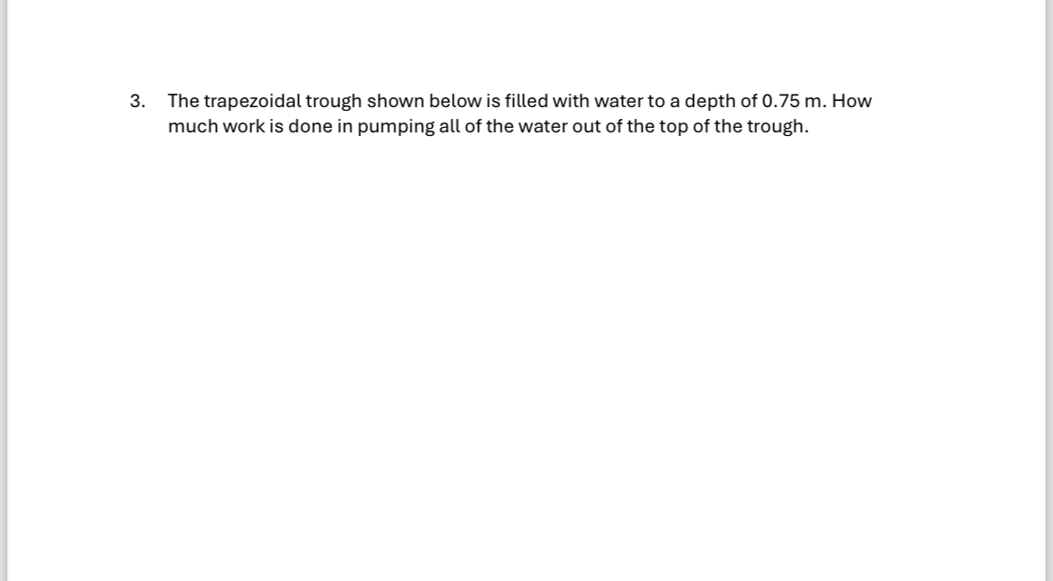 The trapezoidal trough shown below is filled with | Chegg.com