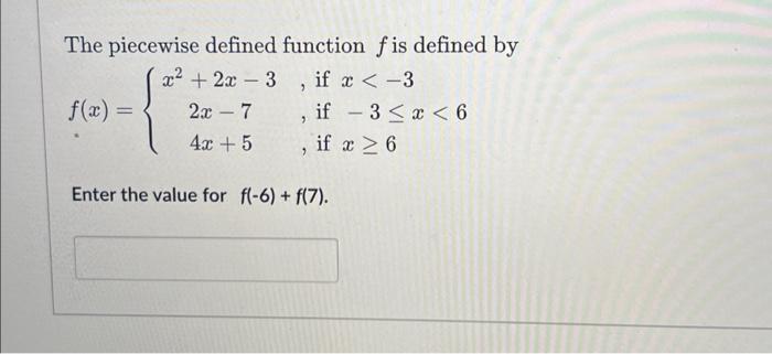 Solved The piecewise defined function f is defined by | Chegg.com