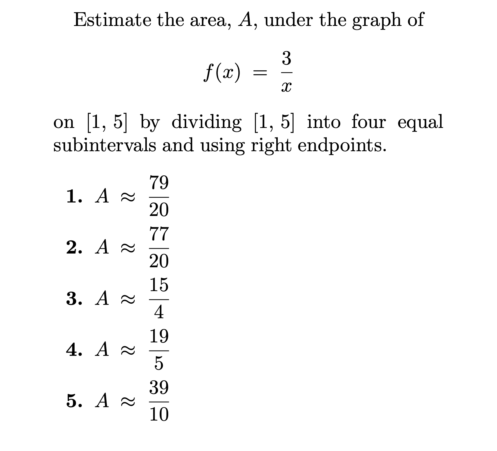 Solved Estimate the area, A, ﻿under the graph off(x)=3xon | Chegg.com