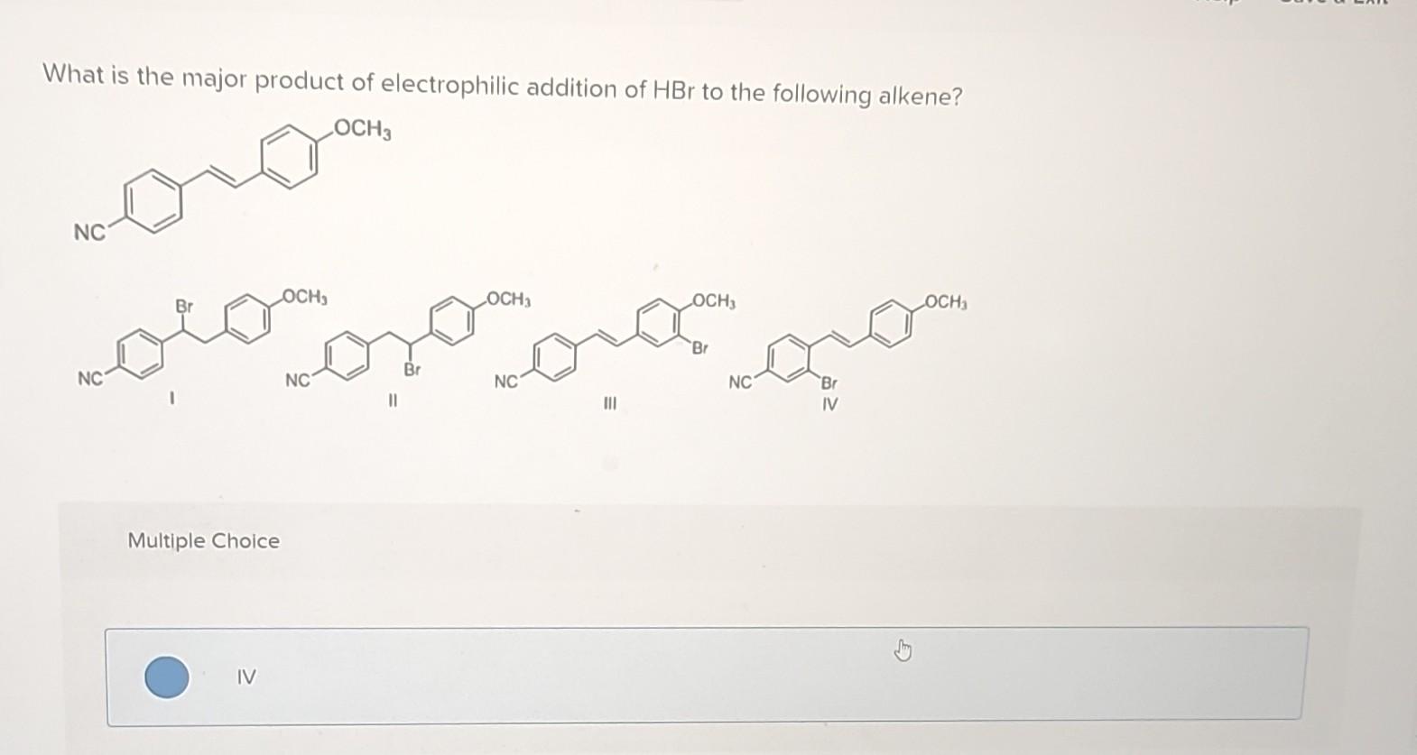 Solved What is the major product of electrophilic addition | Chegg.com