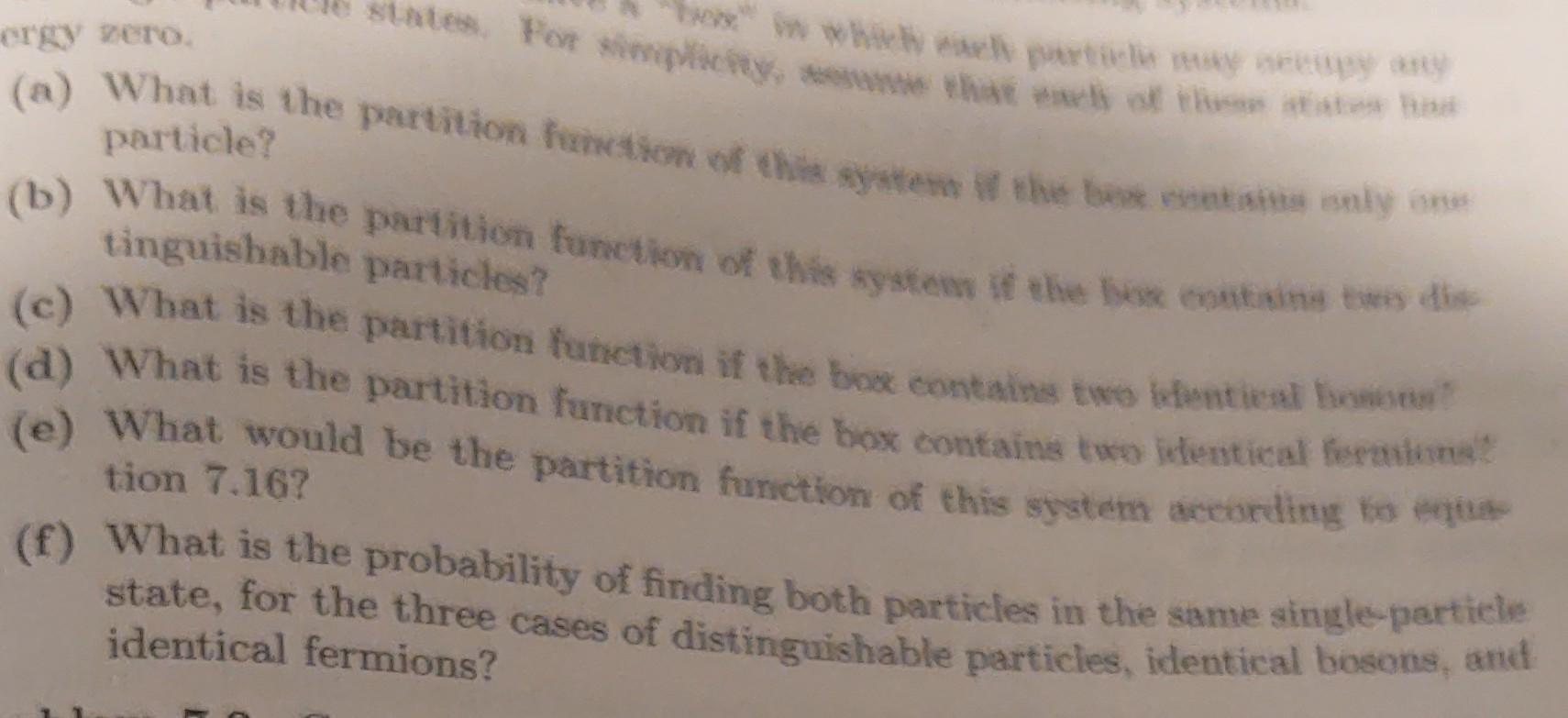 particle? (b) What is the partition function of this | Chegg.com