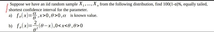 Solved Suppose we have an iid random sample X1,…,Xn from the | Chegg.com