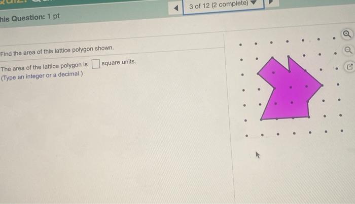 Solved 3 of 12 (2 complete) his Question: 1 pt Find the area | Chegg.com