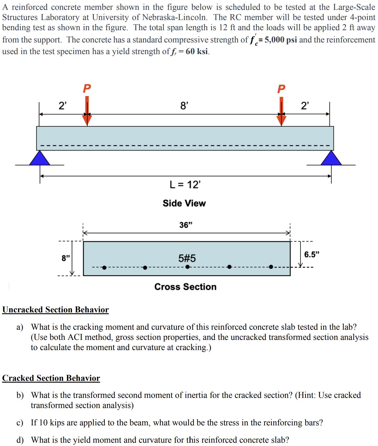 Solved A reinforced concrete member shown in the figure | Chegg.com