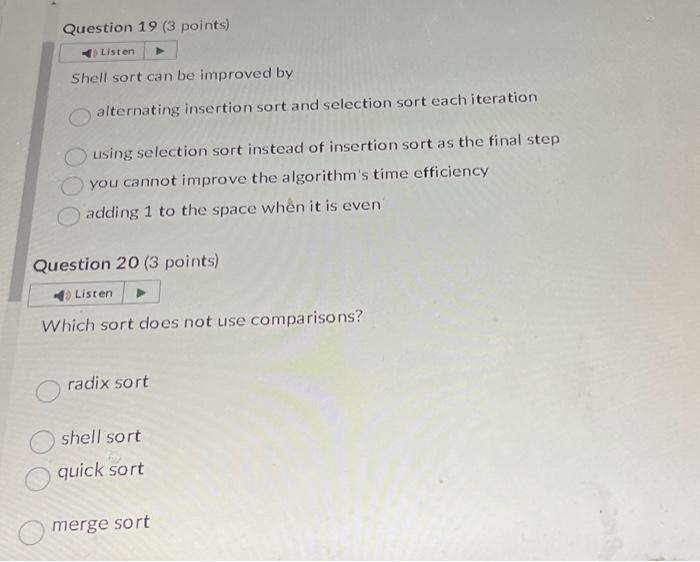 Solved Shell sort can be improved by alternating insertion | Chegg.com
