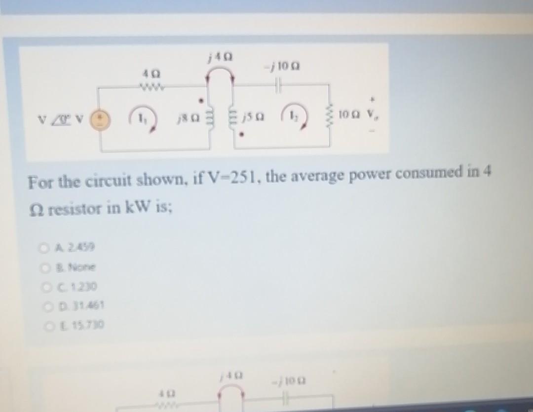 Solved 40 -; 100 HE v/Ole v j80 ja 1) 109 v. For the circuit | Chegg.com