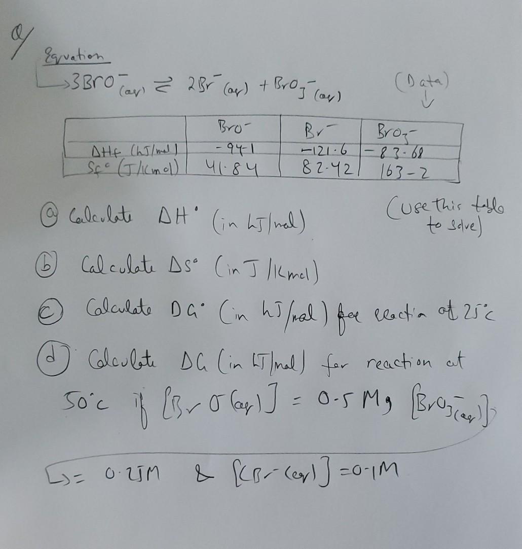 Solved of ( Brom Equation Brotan ² 2Br (op) + Brog (oh) | Chegg.com