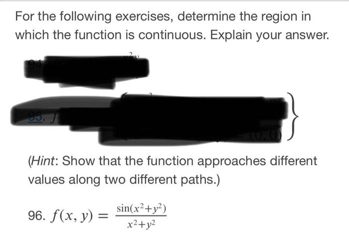 Solved For the following exercises, determine the region in | Chegg.com