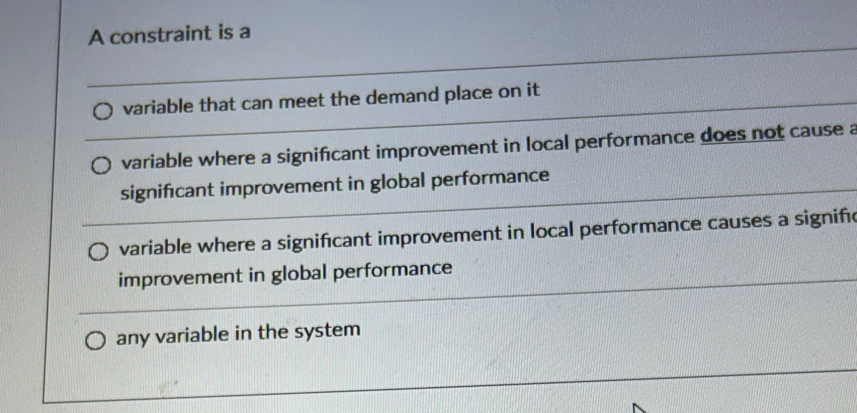 Solved A constraint is a q, ﻿variable that can meet the | Chegg.com