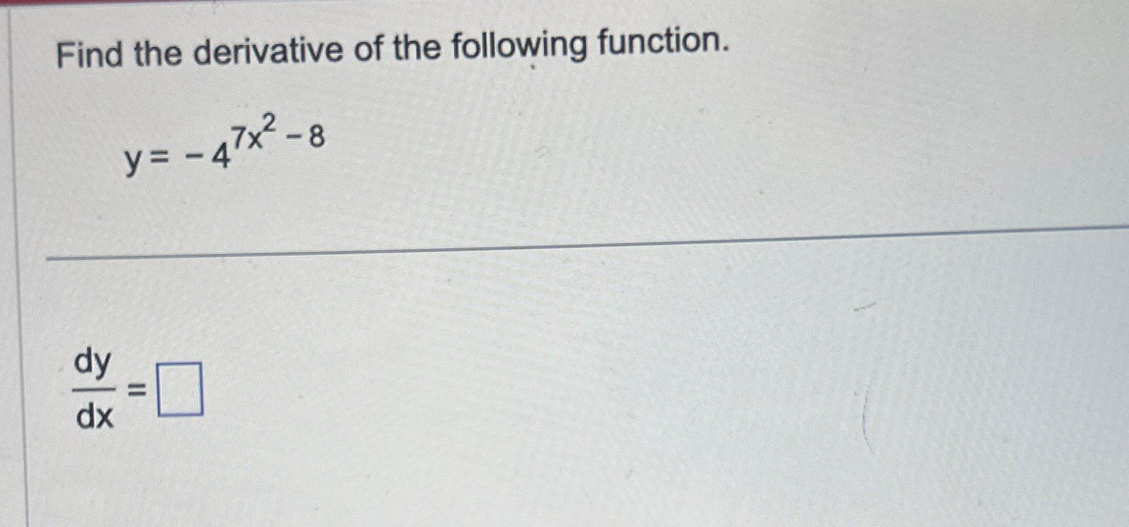 Solved Find the derivative of the following | Chegg.com