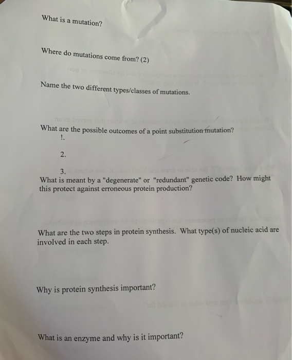 Solved What is a mutation? Where do mutations come from? (2) | Chegg.com