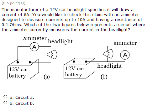 Solved The manufacturer of a 12V car headlight specifies it | Chegg.com
