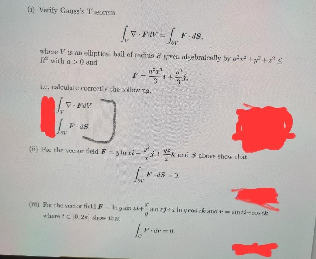 Solved Can someone verify using guass theorem as stated in | Chegg.com