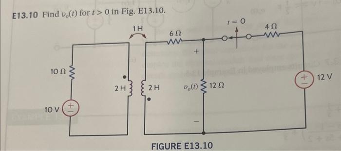 Solved E13.1n Find n(t) for t>0 in Fig. E13.10. | Chegg.com
