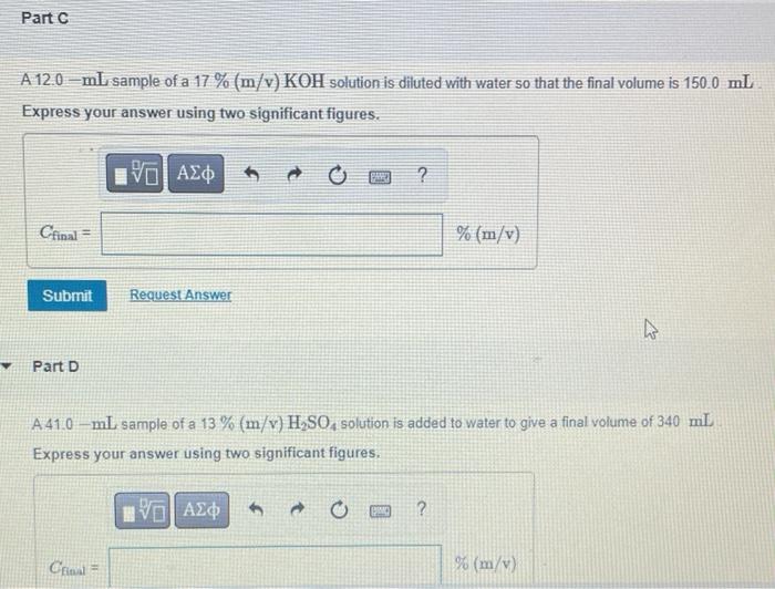 Solved Calculate the final concentration of each of the | Chegg.com
