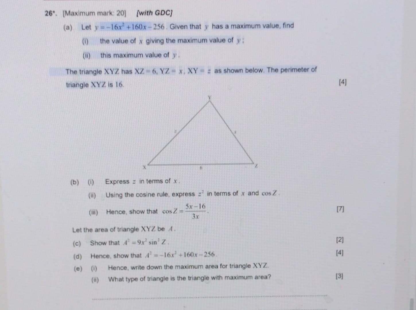 Solved 26*. [Maximum mark: 20] [with GDC] (a) Let | Chegg.com