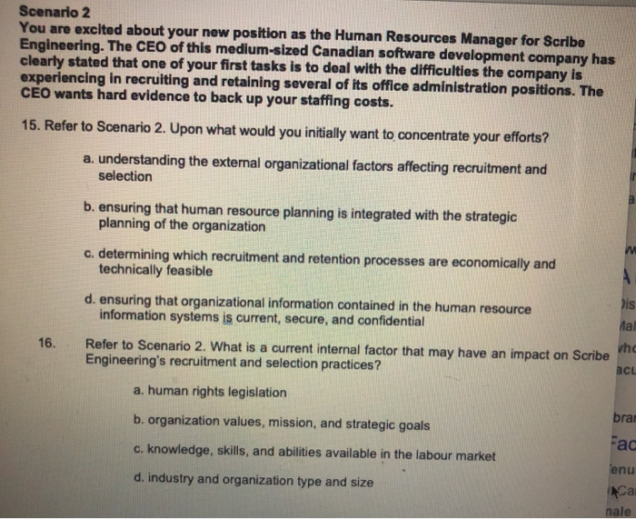 Solved Scenario 2 You are excited about your new position as | Chegg.com