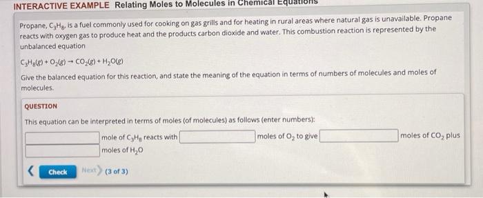 Solved Propane, C3H8, is a fuel commonly used for cooking on | Chegg.com