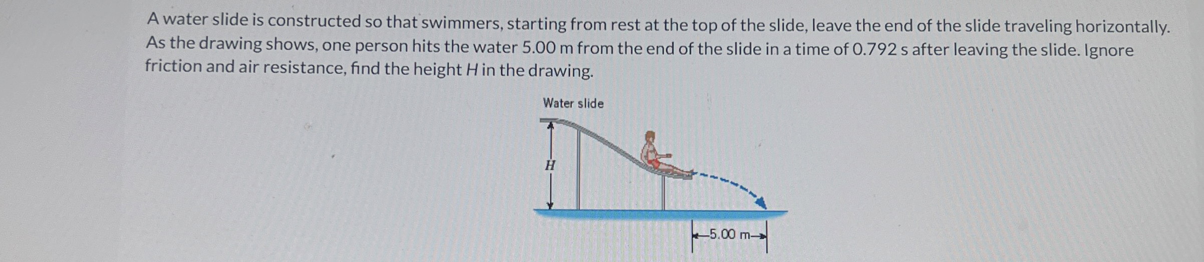 Solved A water slide is constructed so that swimmers, | Chegg.com