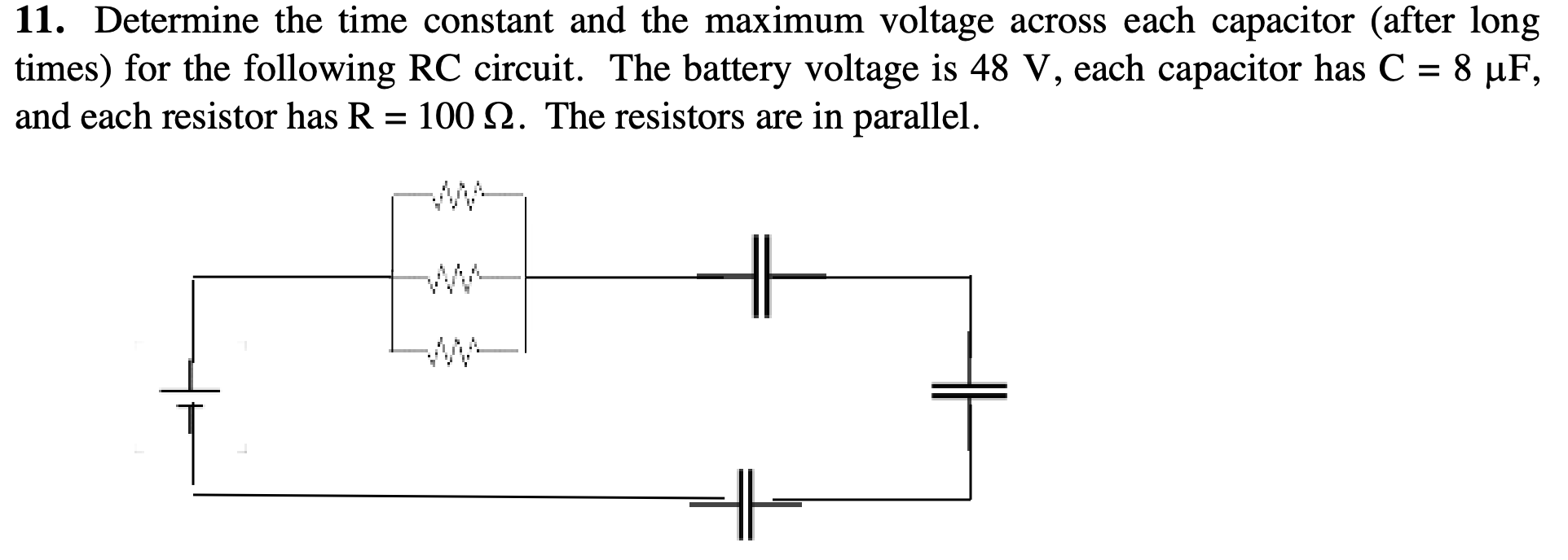 Solved Determine the time constant and the maximum voltage | Chegg.com