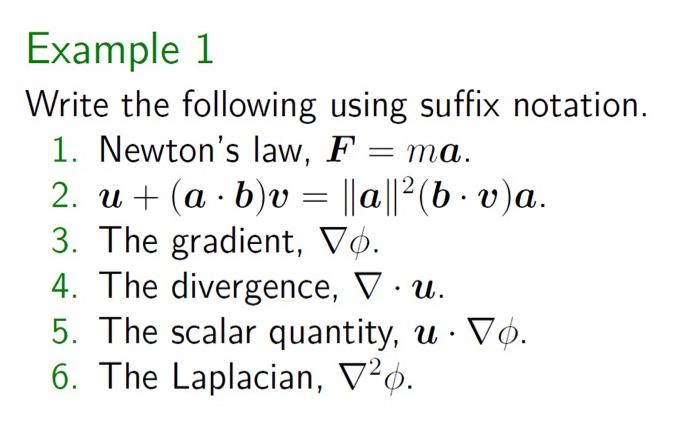 Solved Example 1 Write The Following Using Suffix Notation