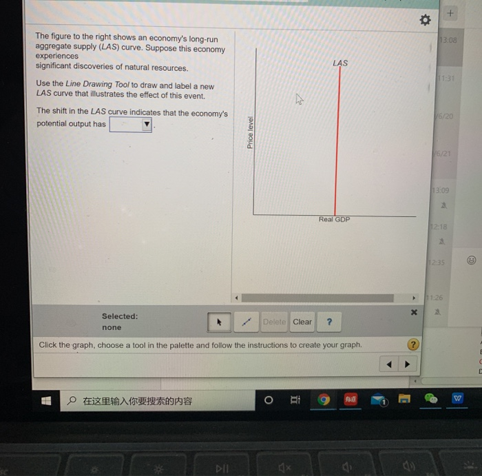 Solved 13:08 LAS The figure to the right shows an economy's | Chegg.com