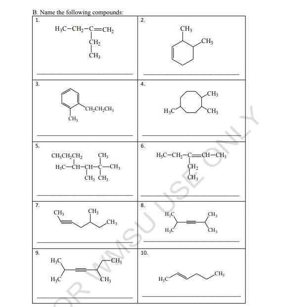 Solved A NOMENCLATURE OF ORGANIC COMPOUNDS: HYDROCARBONS | Chegg.com