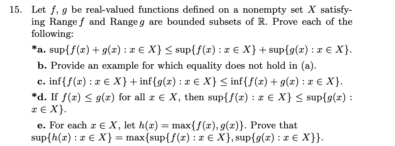 Solved Let F G be Real Valued Functions Defined On A