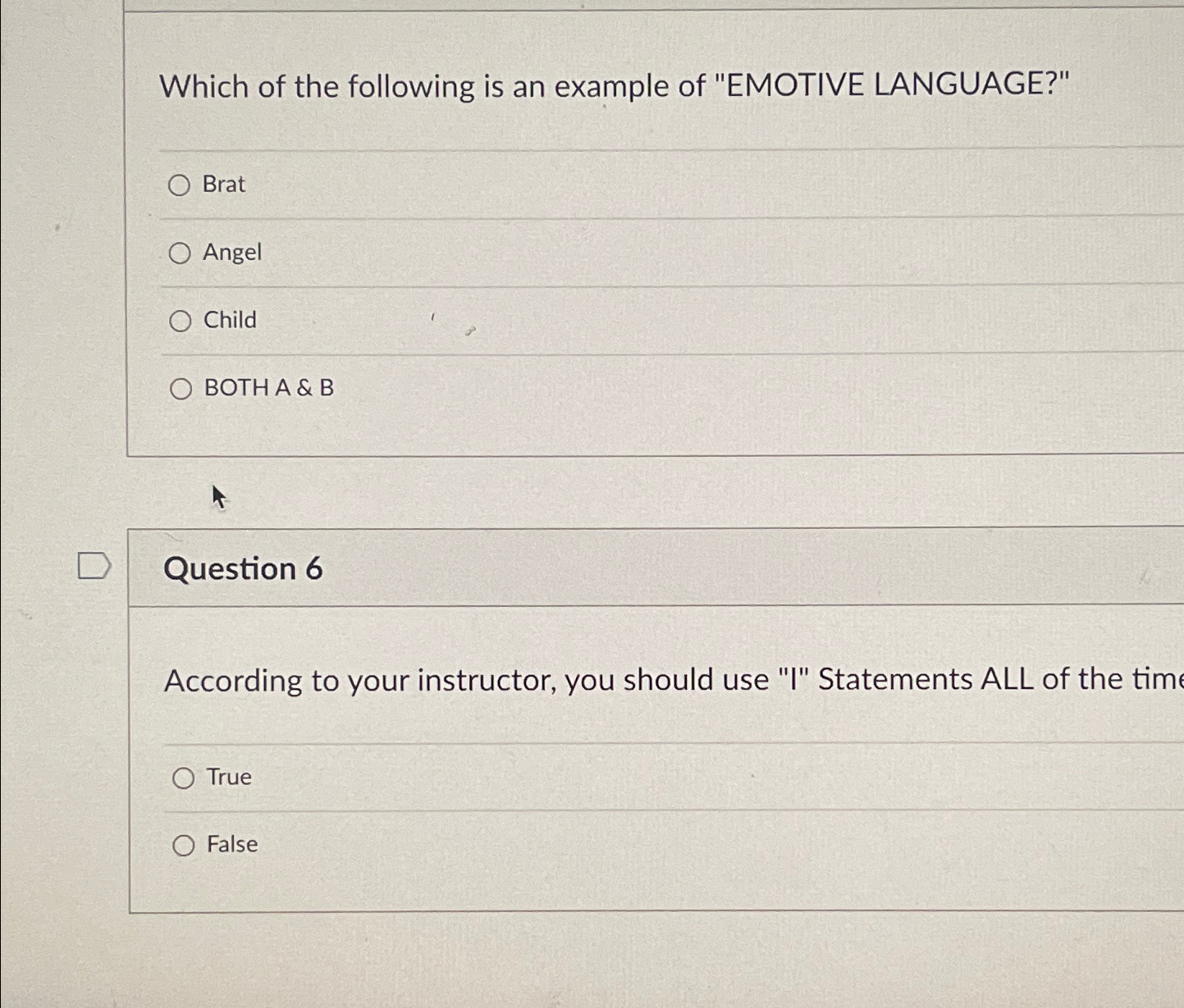 Solved Which of the following is an example of "EMOTIVE | Chegg.com