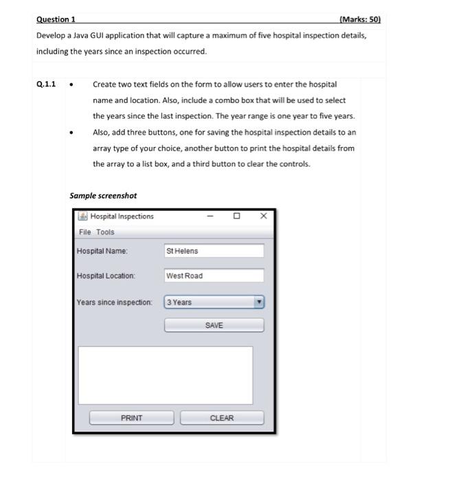 Develop a Java GUI application that will capture a | Chegg.com