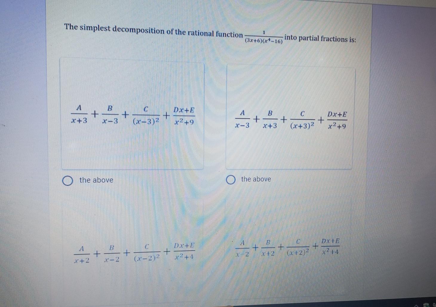Solved The simplest decomposition of the rational function | Chegg.com