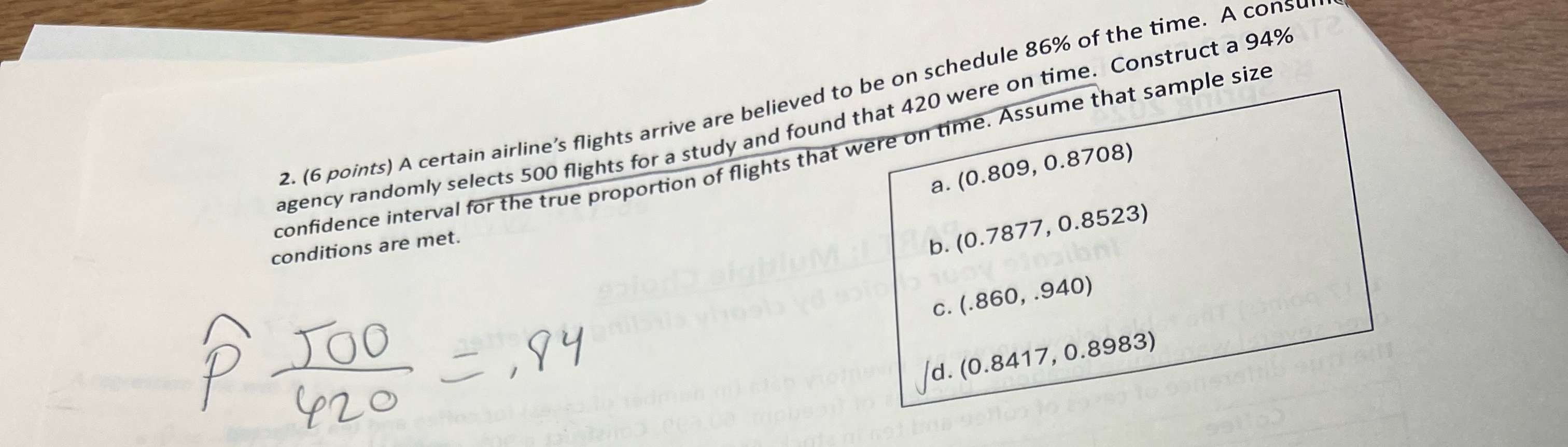 Solved (6 ﻿points) ﻿A certain airline's flights arrive are | Chegg.com
