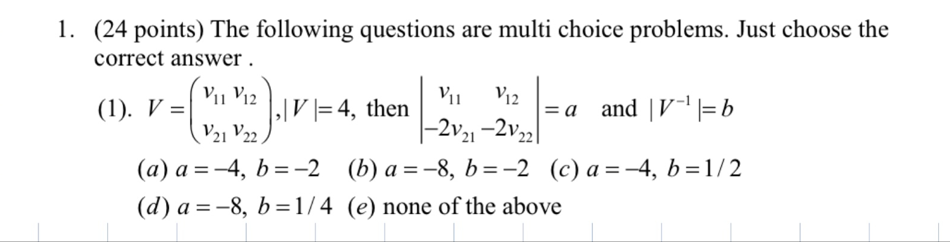 Solved (24 ﻿points) ﻿The following questions are multi | Chegg.com