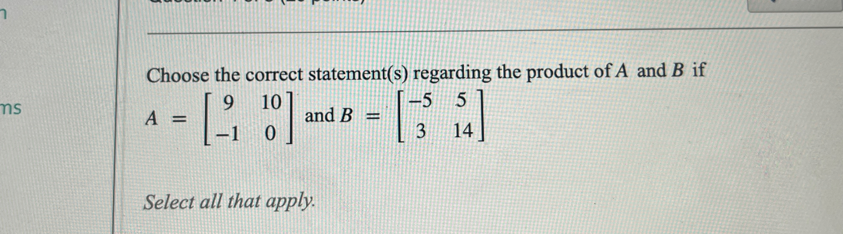 Solved Choose the correct statement(s) ﻿regarding the | Chegg.com