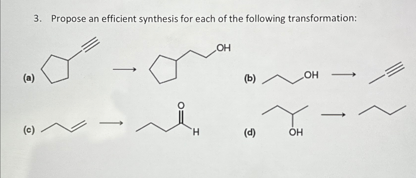 Solved Propose an efficient synthesis for each of the | Chegg.com