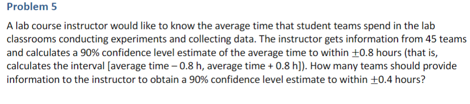 Solved Problem 5A lab course instructor would like to know | Chegg.com
